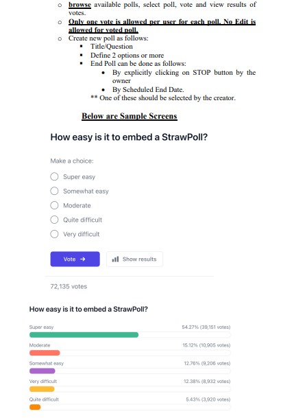 PROJECT THEME; Poll Maker Website Poll is a process | Chegg.com