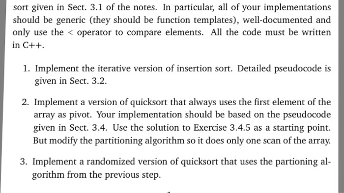 Solved Sort Given In Sect 31 Of The Notes In Particular 