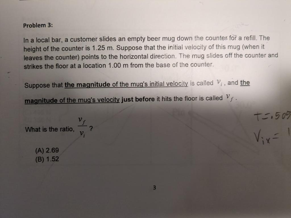 Solved In a local bar, a customer slides an empty beer mug | Chegg.com