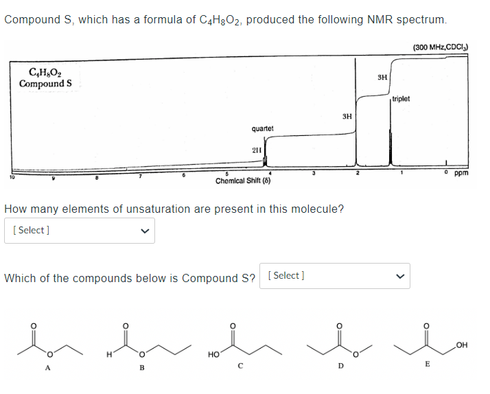 Solved Compound S, which has a formula of C4H8O2, produced | Chegg.com
