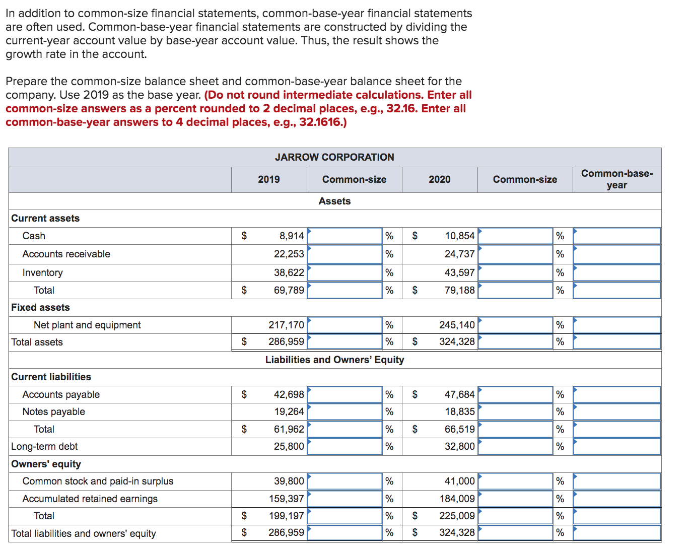 Solved In addition to common-size financial statements, | Chegg.com