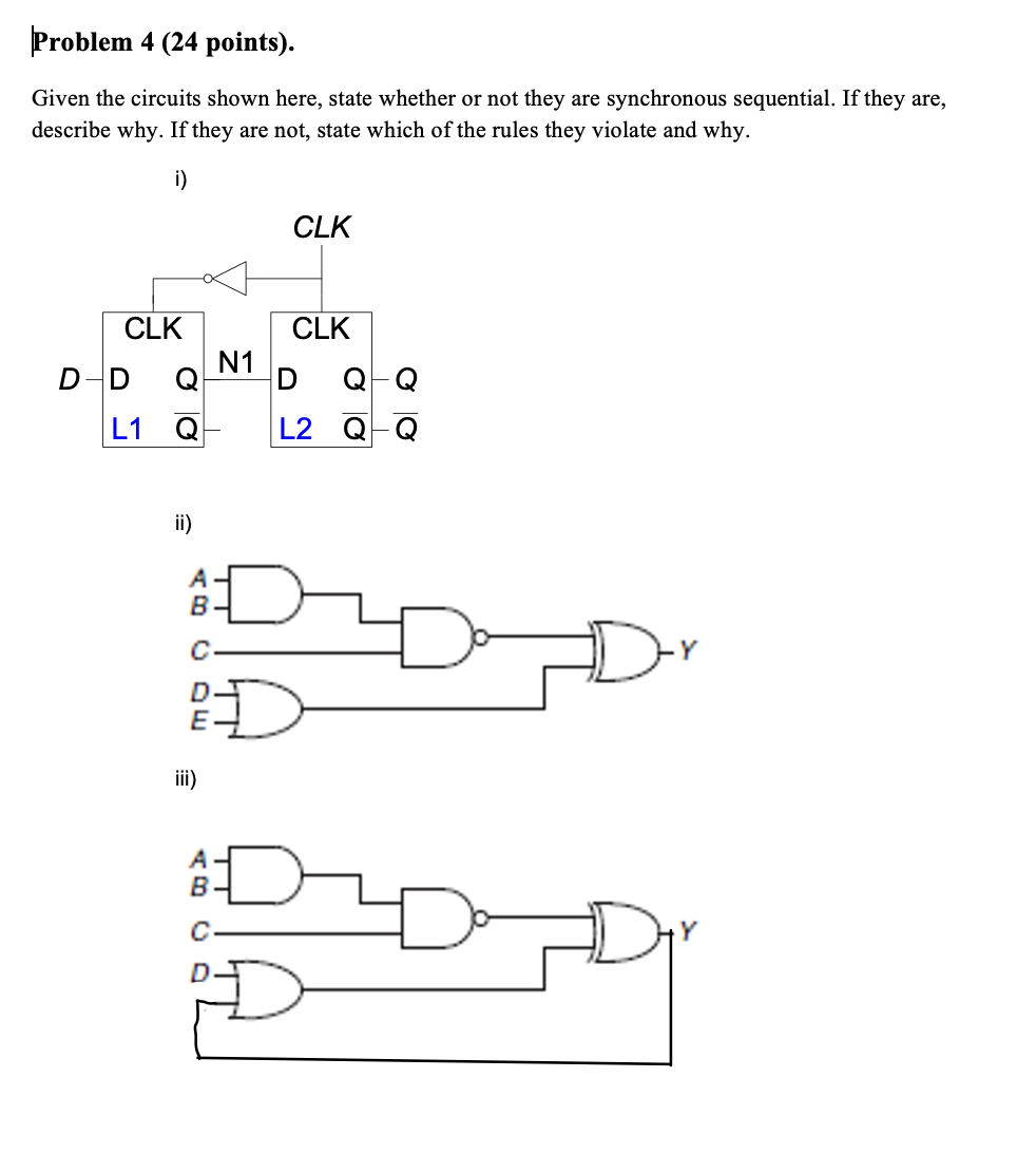 Solved Problem 4 (24 ﻿points).Given the circuits shown here, | Chegg.com