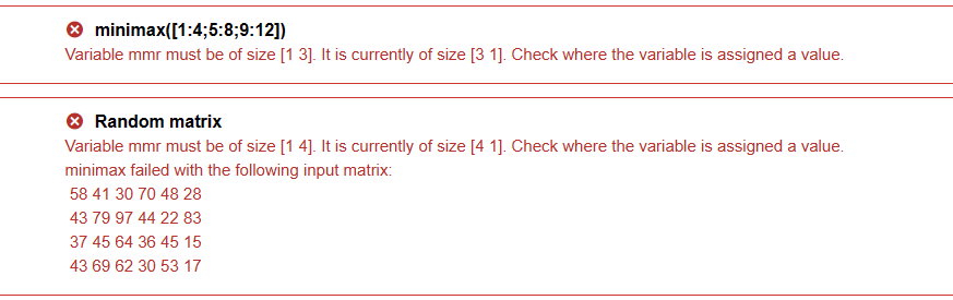 Function definition for minimaxfunction [mmr, | Chegg.com