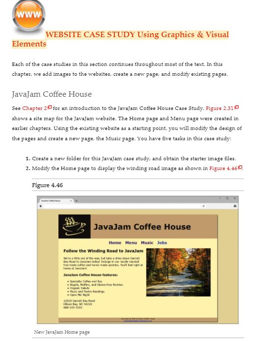 www WEBSITE CASE STUDY Using Graphics & Visual | Chegg.com