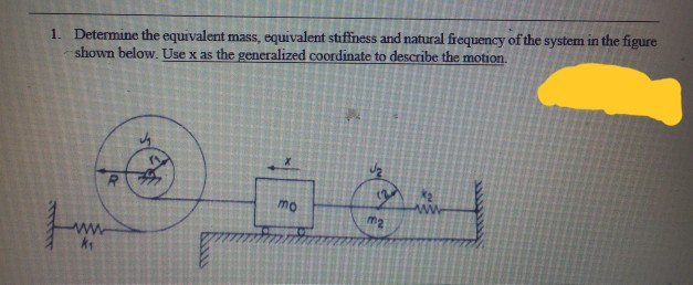 Solved 1. Determine the equivalent mass, equivalent | Chegg.com