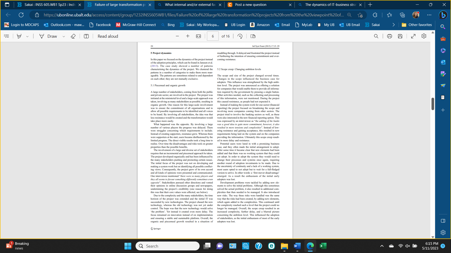 Solved Failure of large transformation projects from the | Chegg.com
