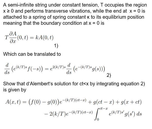 Solved A semi-infinite string under constant tension, T | Chegg.com