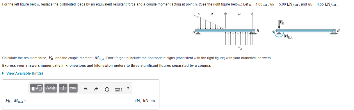 Solved For the left figure below, replace the distributed | Chegg.com