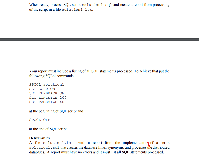 Solved Task 1 ( 2 marks) Database links, synonyms and | Chegg.com