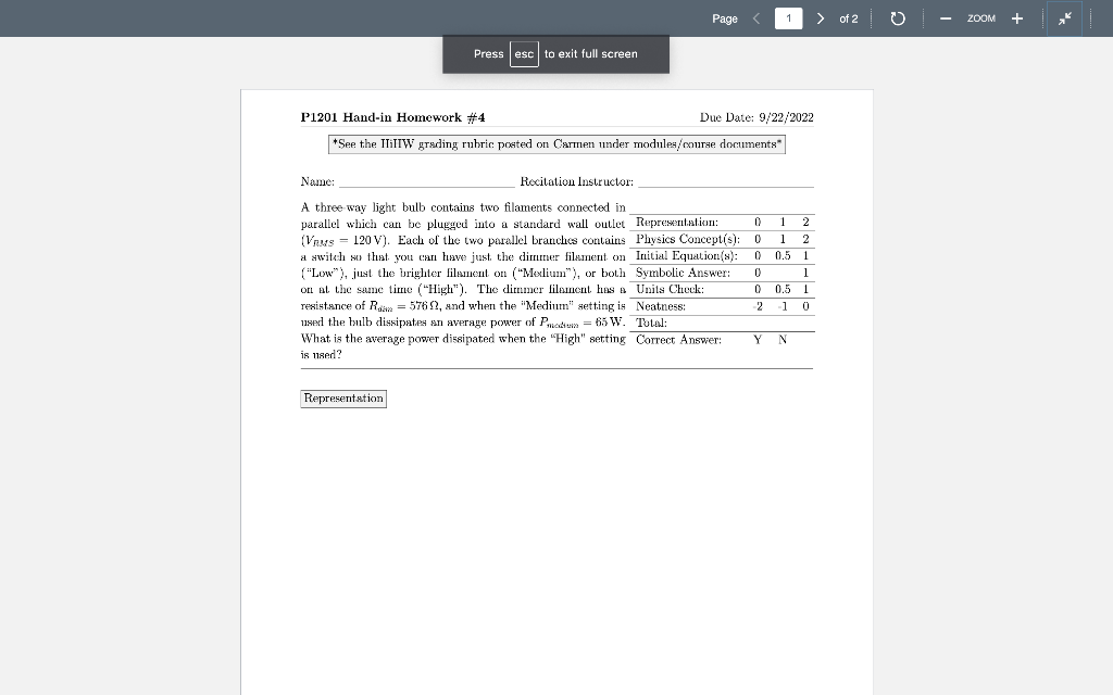 Solved Name: Recitation Instructor: A threeway light bulb | Chegg.com