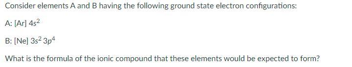 Solved Consider elements A and B having the following ground | Chegg.com