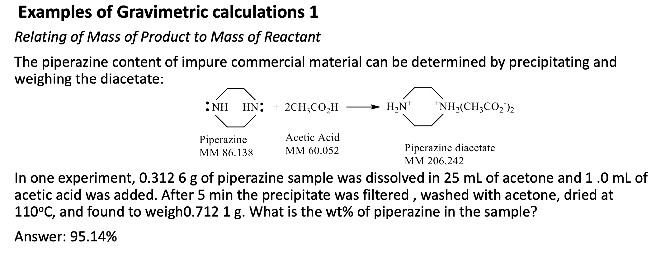 Solved Examples of Gravimetric calculations 1 Relating of | Chegg.com