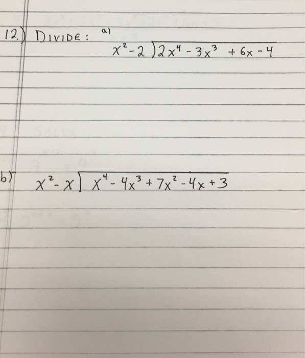 Solved a ) 12 DIVIDE | Chegg.com