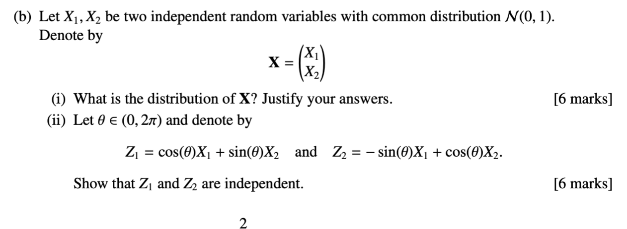 Solved Let X1,X2 be two independent random variables with | Chegg.com