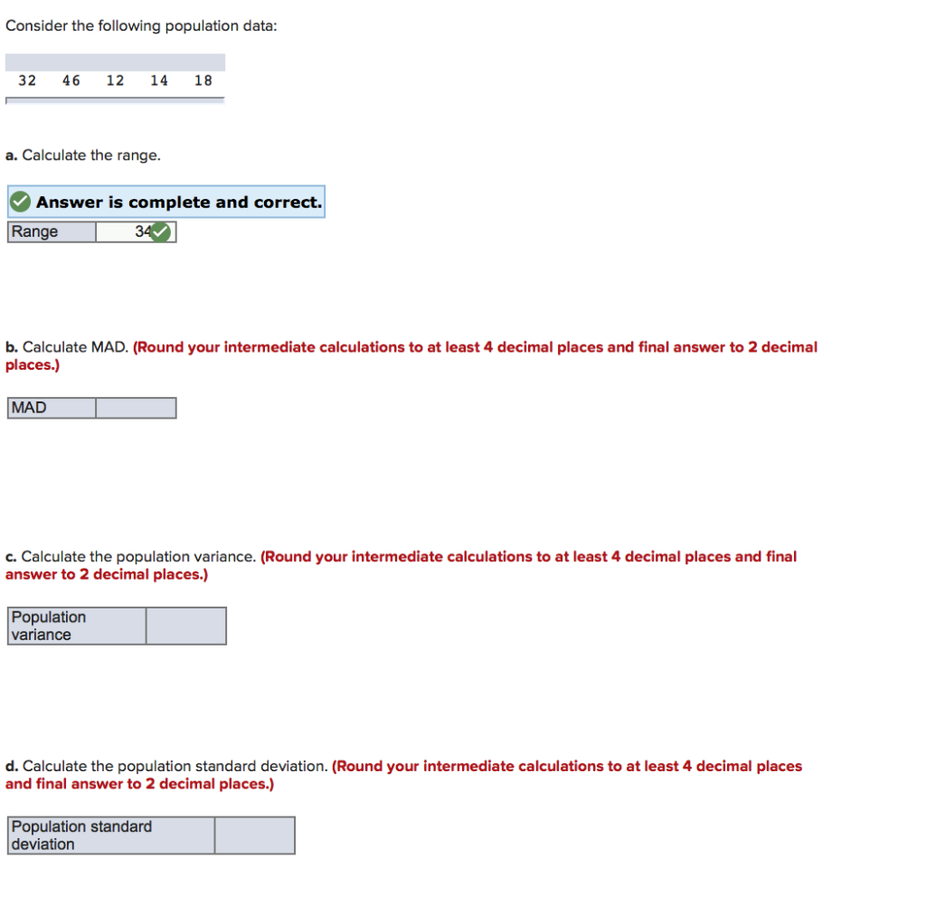 Solved Consider the following population data: 32 46 12 14 | Chegg.com
