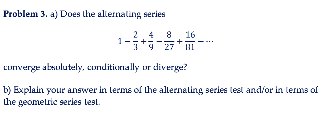 Solved a) ﻿Does the alternating | Chegg.com
