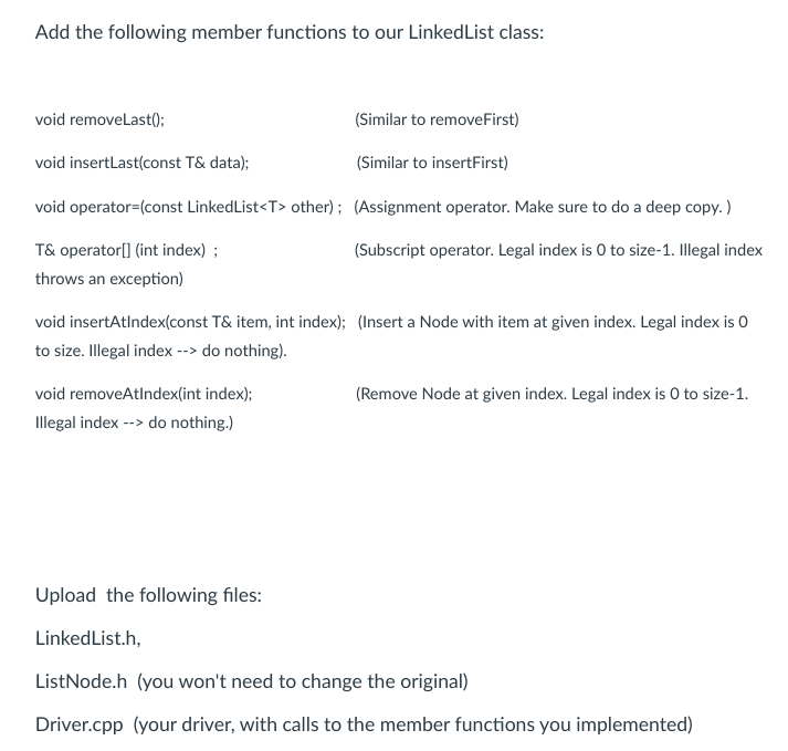 Solved Write In C Use The Code Given Linkedlisth 