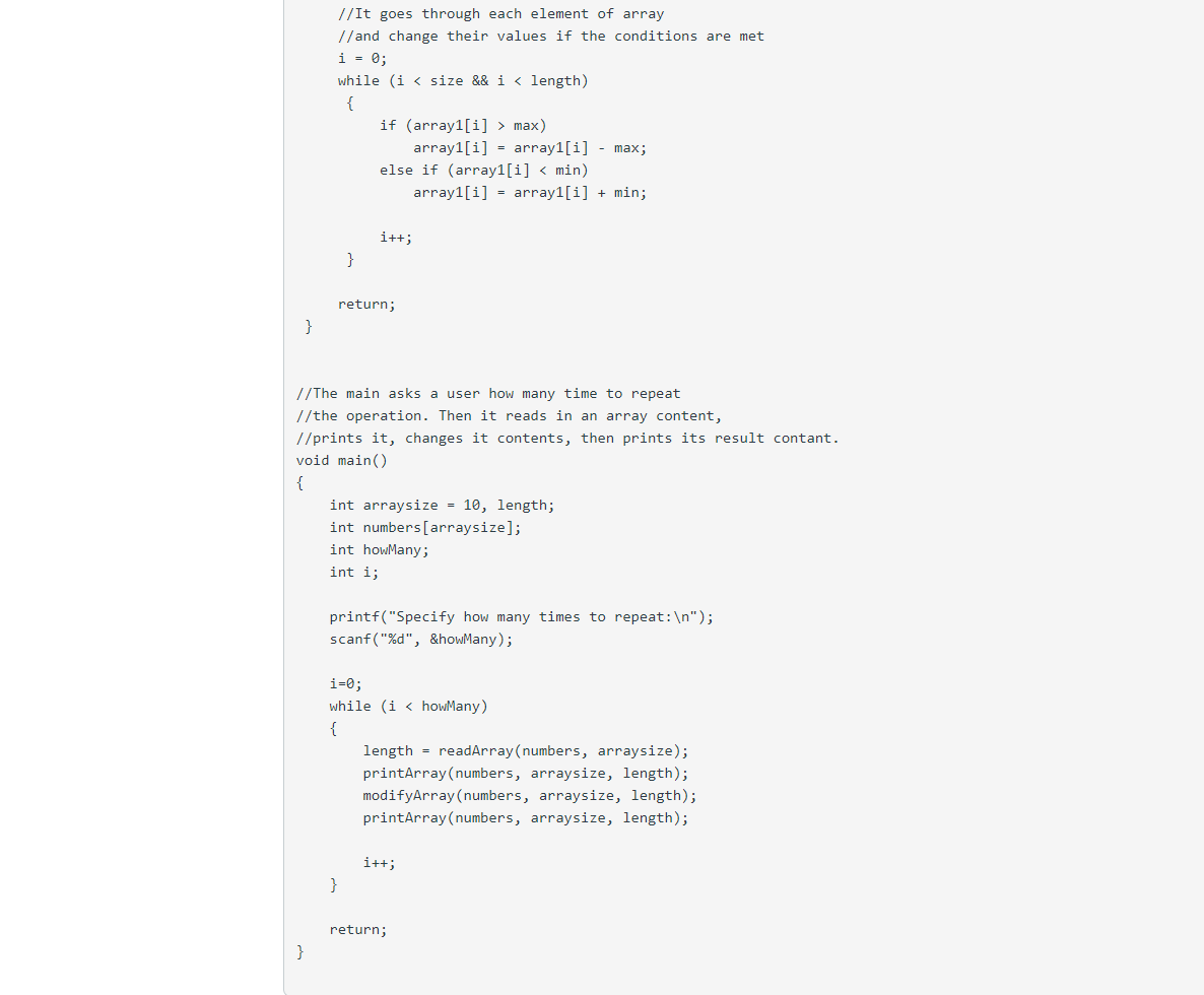 Solved //The readArray function reads integers from user | Chegg.com