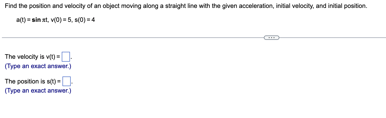 Solved Find the position and velocity of an object moving | Chegg.com
