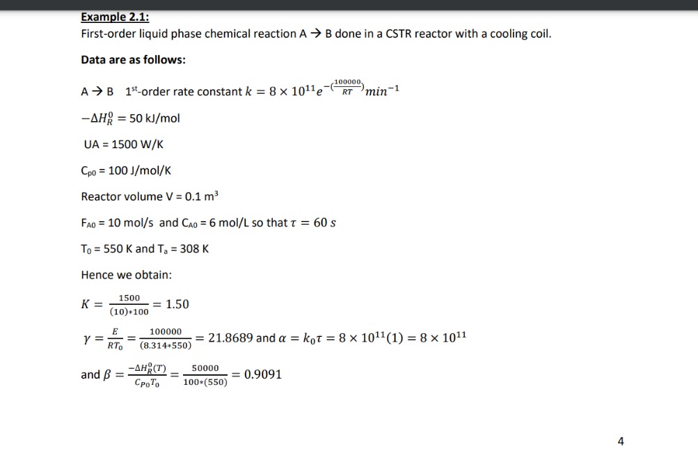 Solved An existing CSTR reactor with a cooling coil will be | Chegg.com
