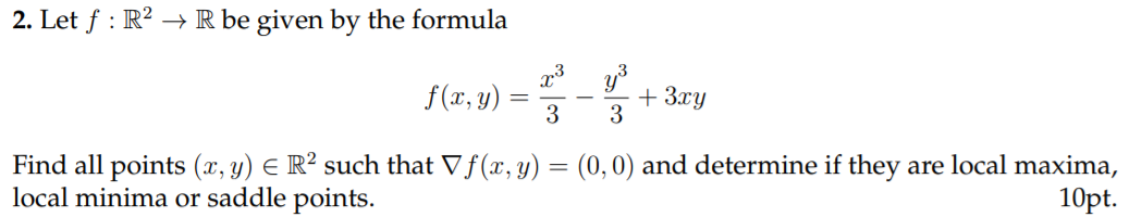 Solved 2. Let f : R2 → R be given by the formula f(x, y) 23 | Chegg.com