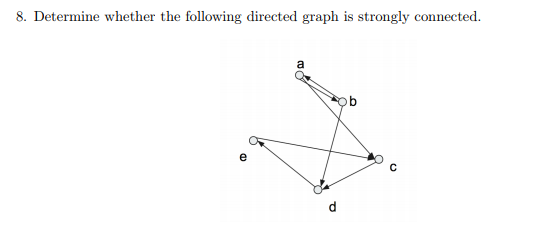 Solved 8. Determine whether the following directed graph is | Chegg.com