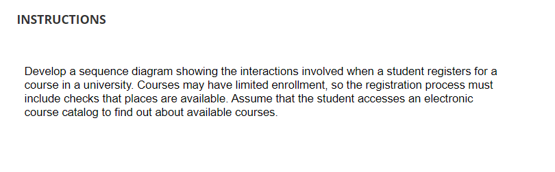 Solved Develop a sequence diagram showing the interactions | Chegg.com