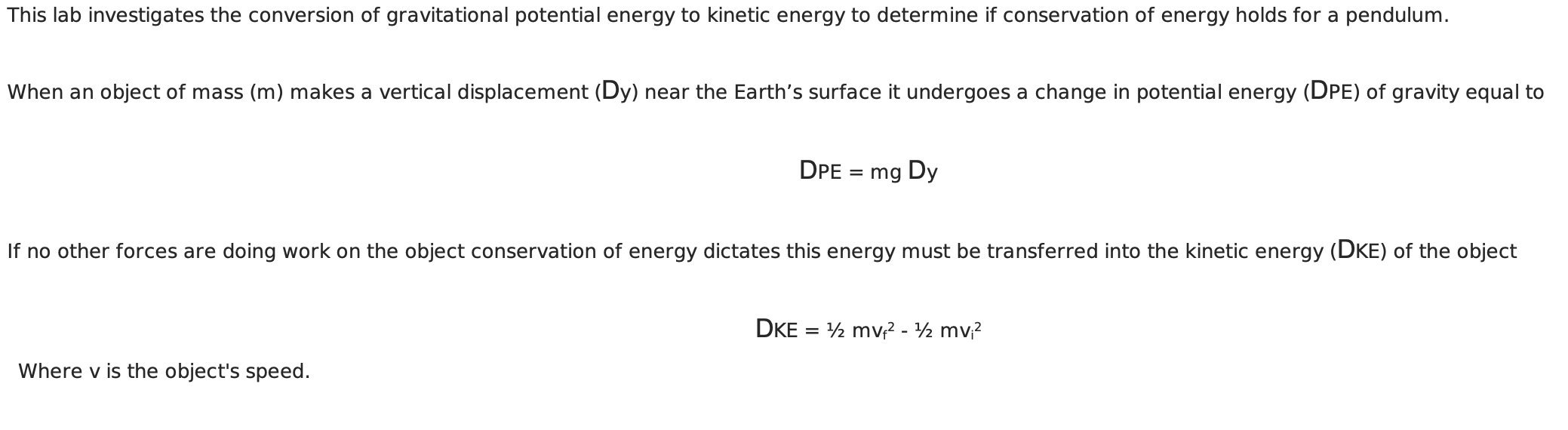 Solved This lab investigates the conversion of gravitational | Chegg.com