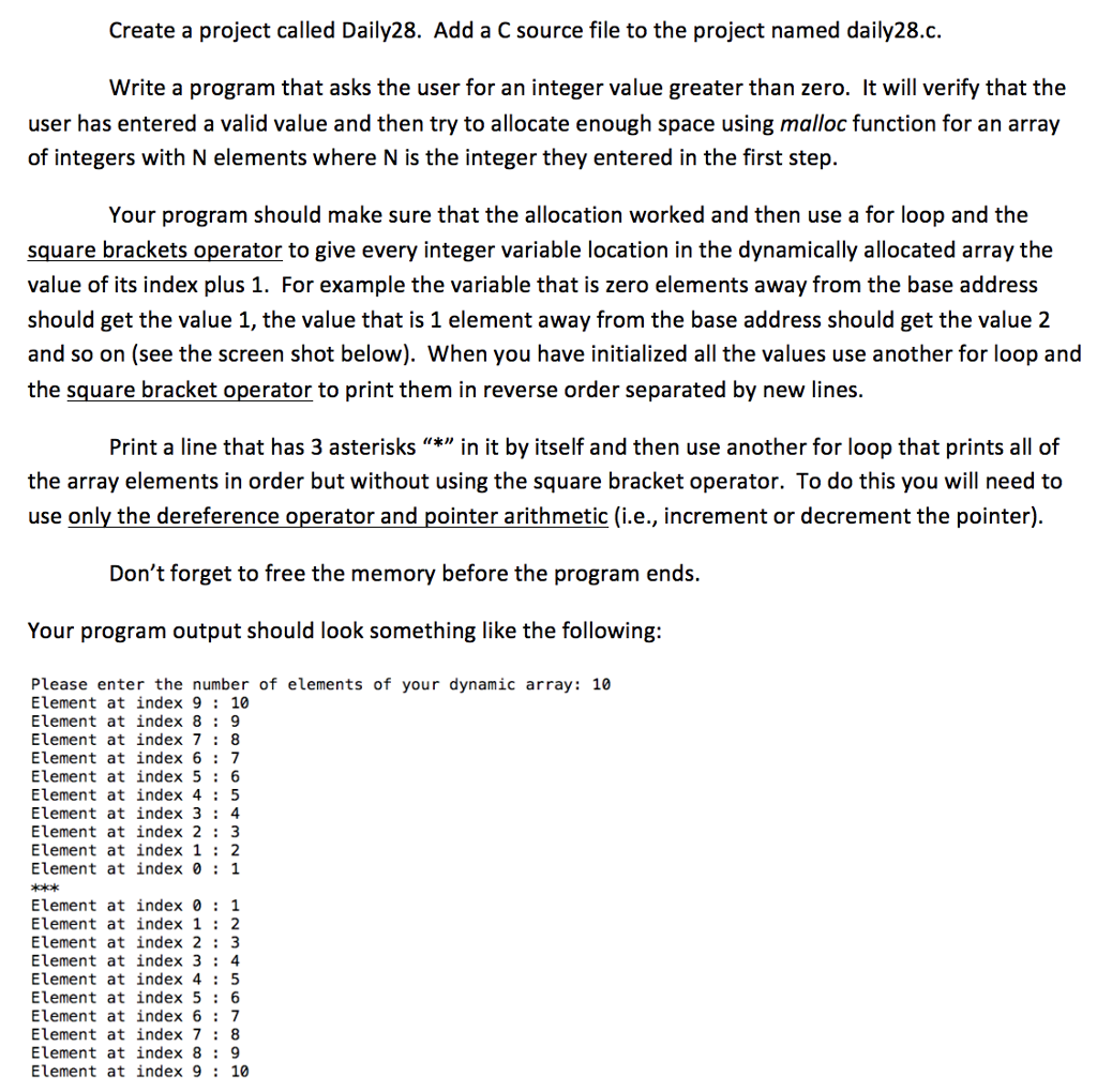 Solved Create A Project Called Daily28 Add A C Source File 5473