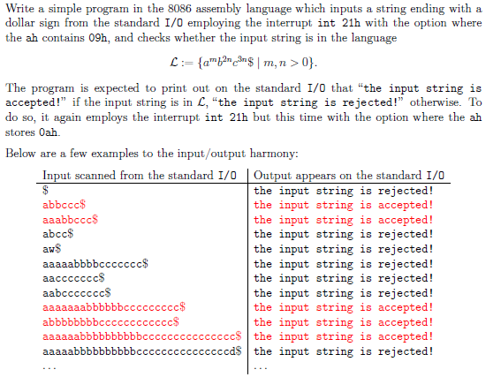 Write a simple program in the 8086 assembly language | Chegg.com
