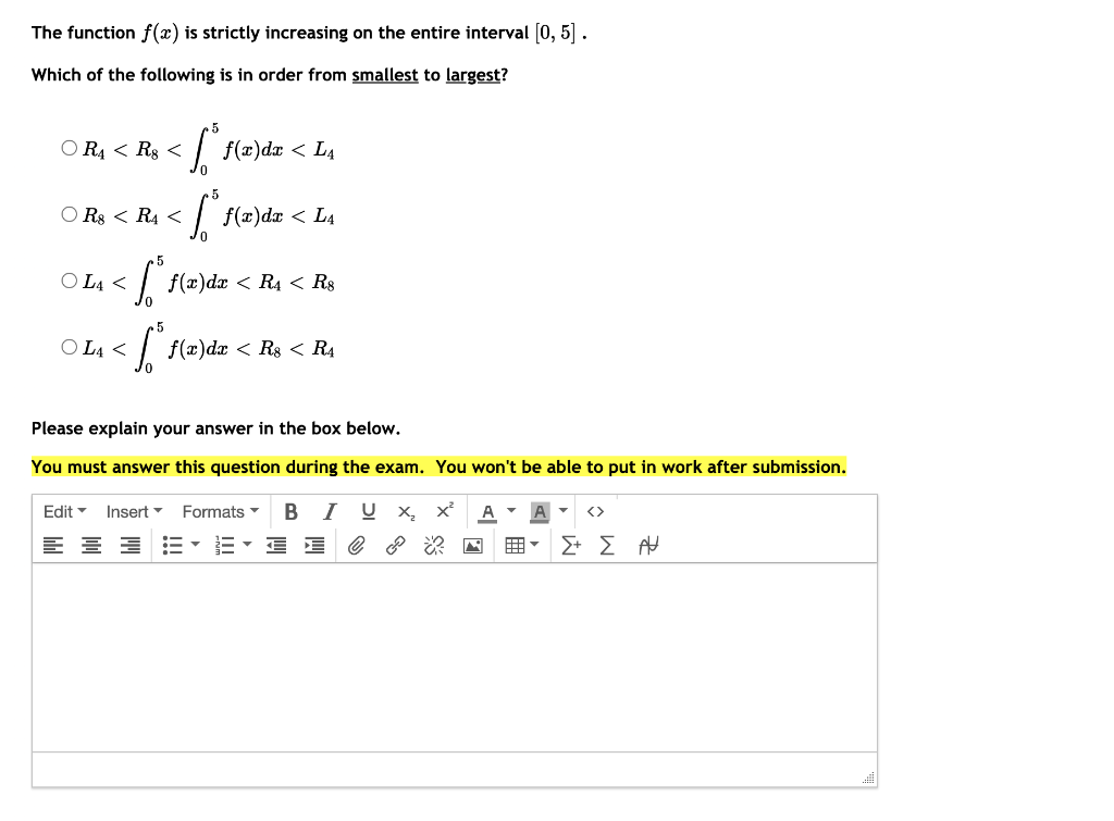 Solved The function f(x) is strictly increasing on the | Chegg.com