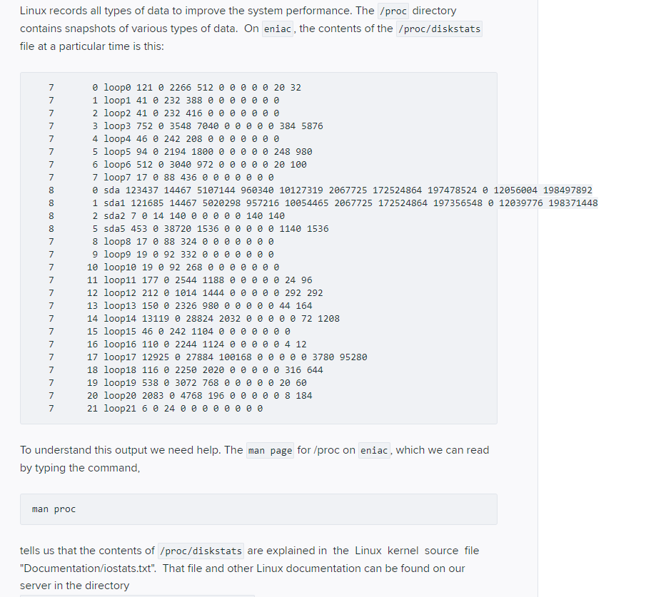 Solved Linux records all types of data to improve the system | Chegg.com