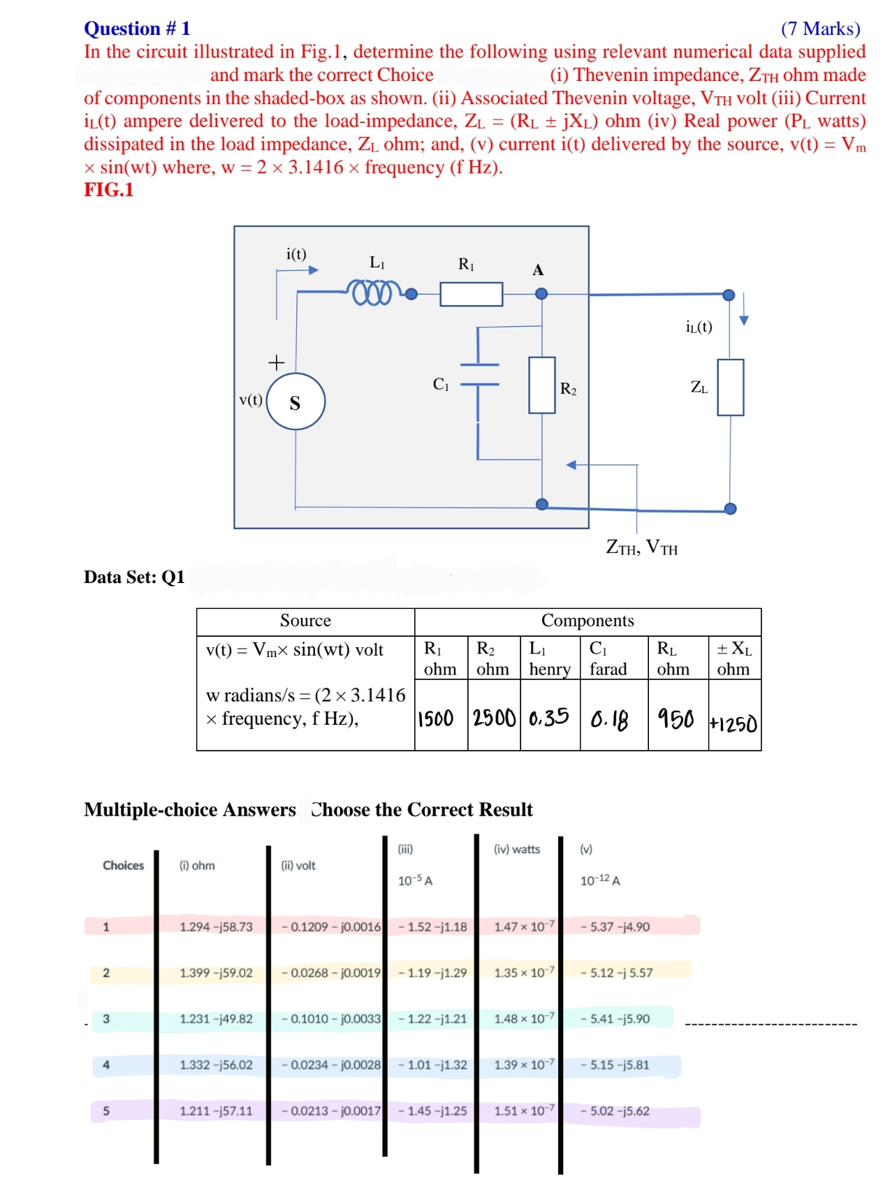 Solved Please help figure out i, ii, iii, iv, v with the | Chegg.com