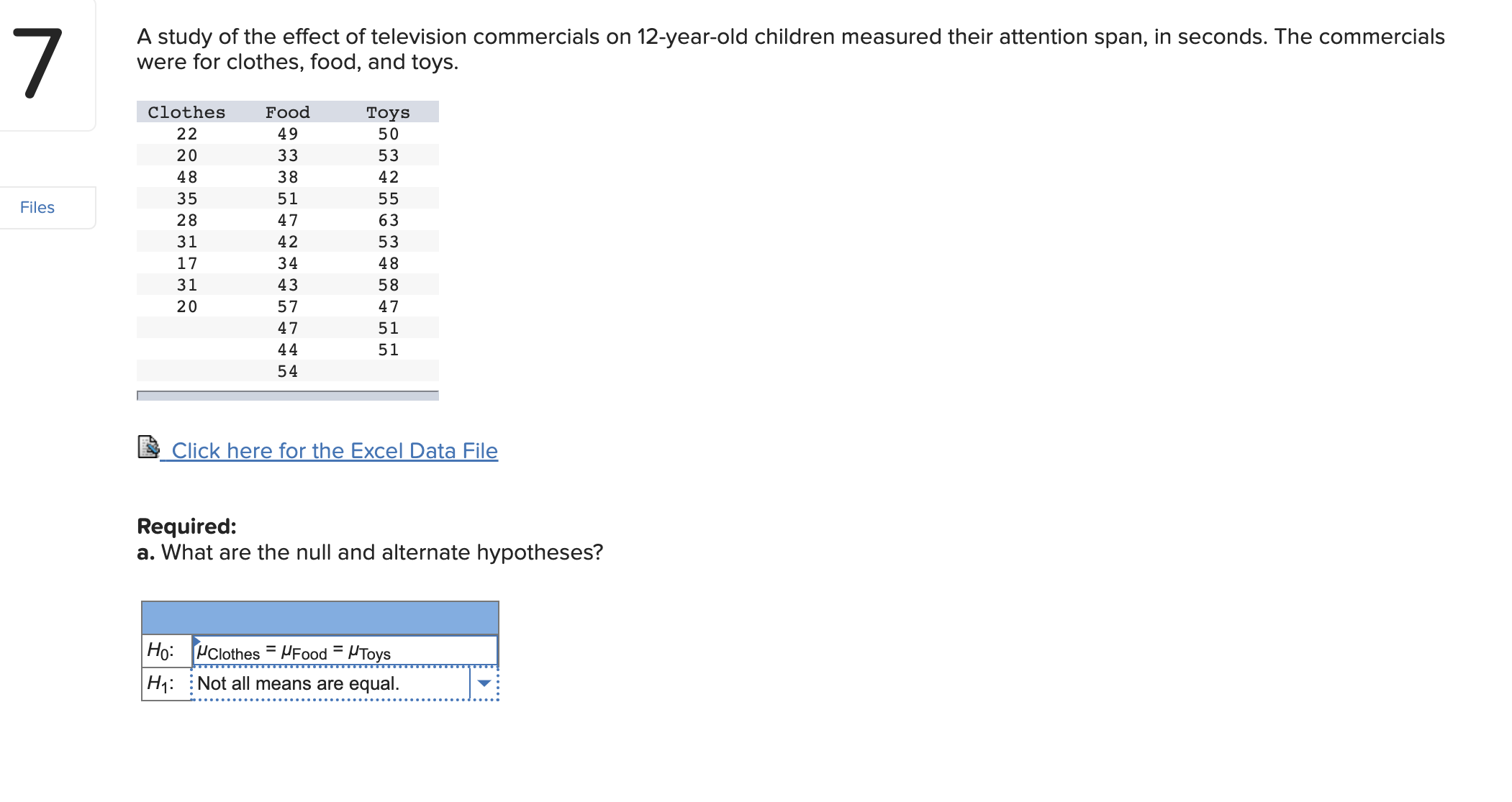 Solved Click here for the Excel Data File Required: a. What | Chegg.com