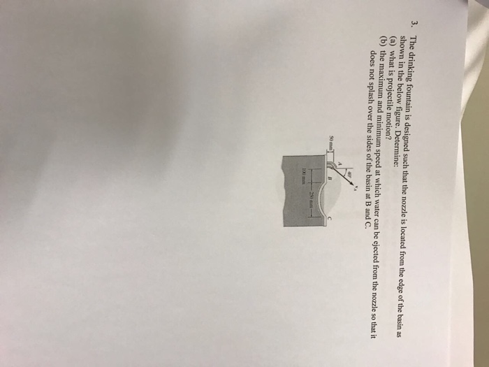 Solved The drinking fountain is designed such that the | Chegg.com