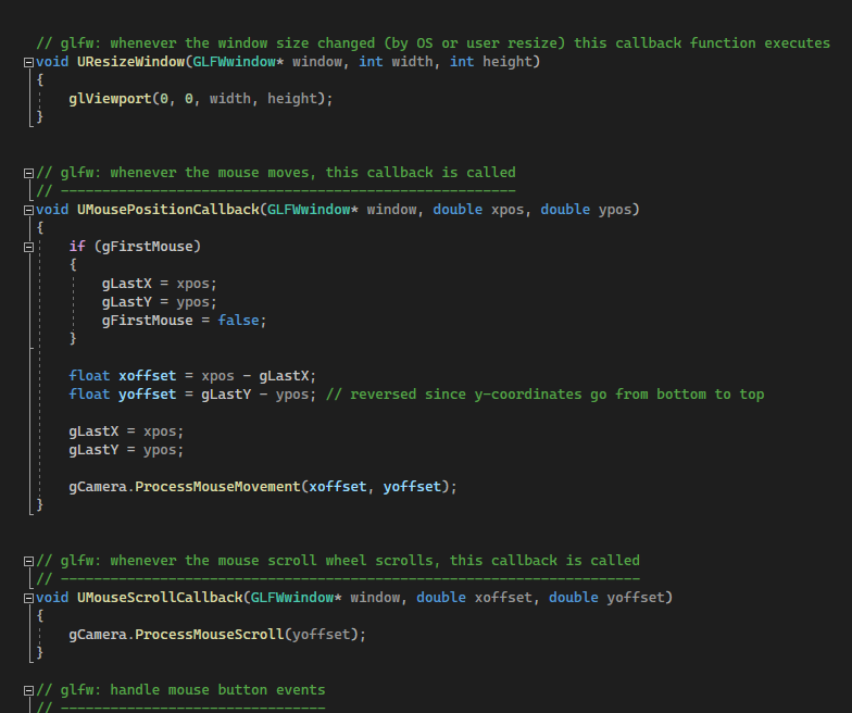 Solved // glfw: whenever the mouse scroll wheel scrolls, | Chegg.com