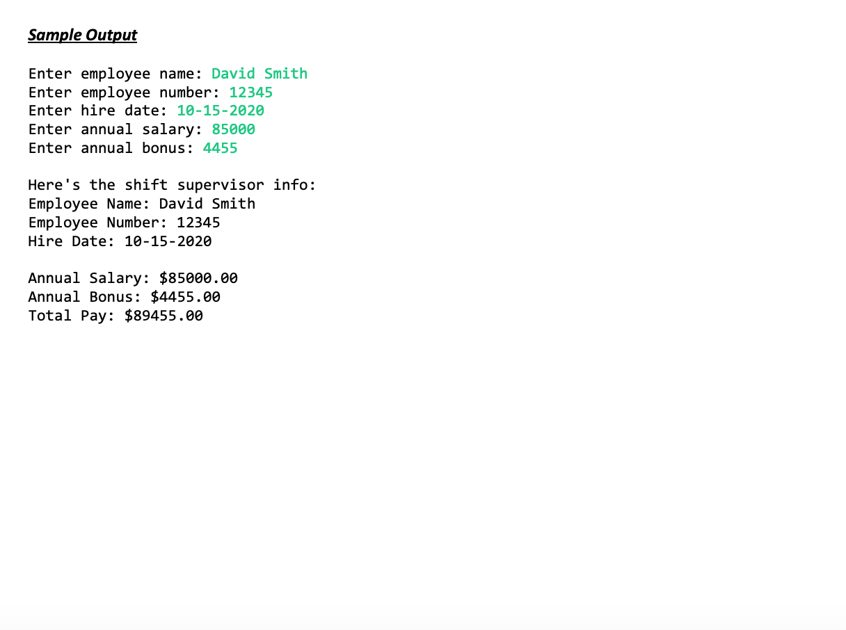 Solved Design a class named Employee. The class should keep | Chegg.com