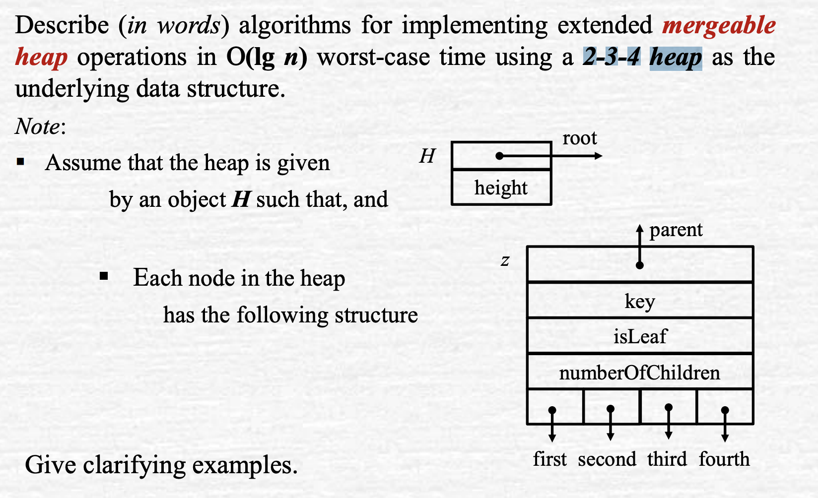 Solved Describe (in words) algorithms for implementing | Chegg.com