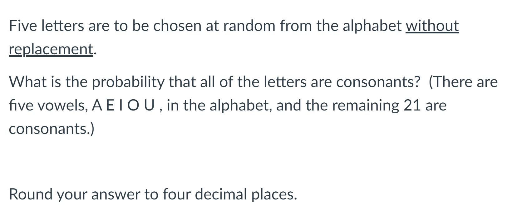 Solved Five letters are to be chosen at random from the | Chegg.com