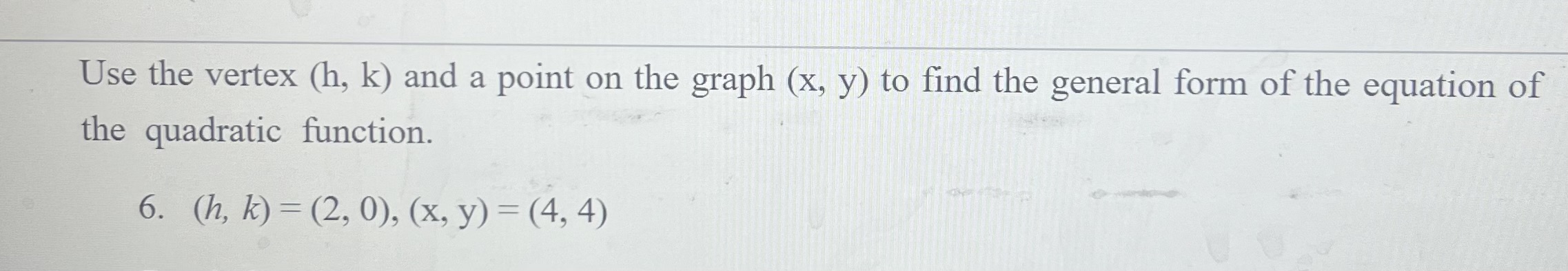 Solved Use the vertex (h,k) ﻿and a point on the graph (x,y) | Chegg.com
