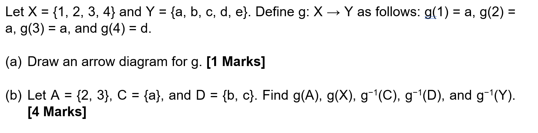 Solved Let X = {1, 2, 3, 4} and Y = {a, b, c, d, e}. Define | Chegg.com