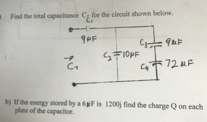 Solved Find the total capacitance for the circuit shown | Chegg.com