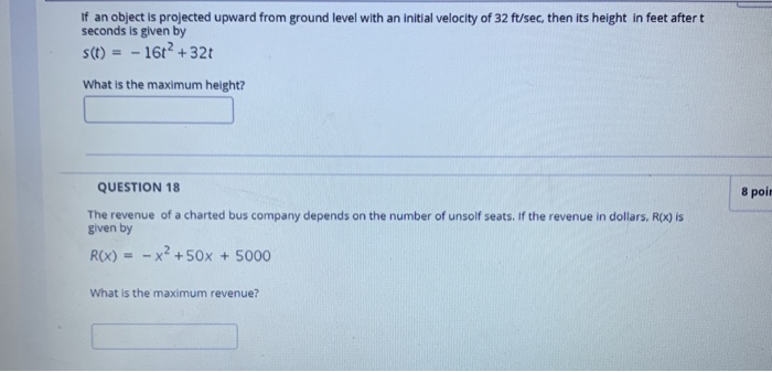 Solved If an object is projected upward from ground level | Chegg.com