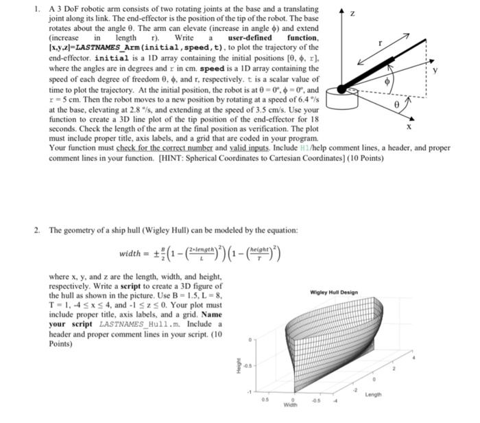 . A 3 DoF robotic arm consists of two rotating joints | Chegg.com