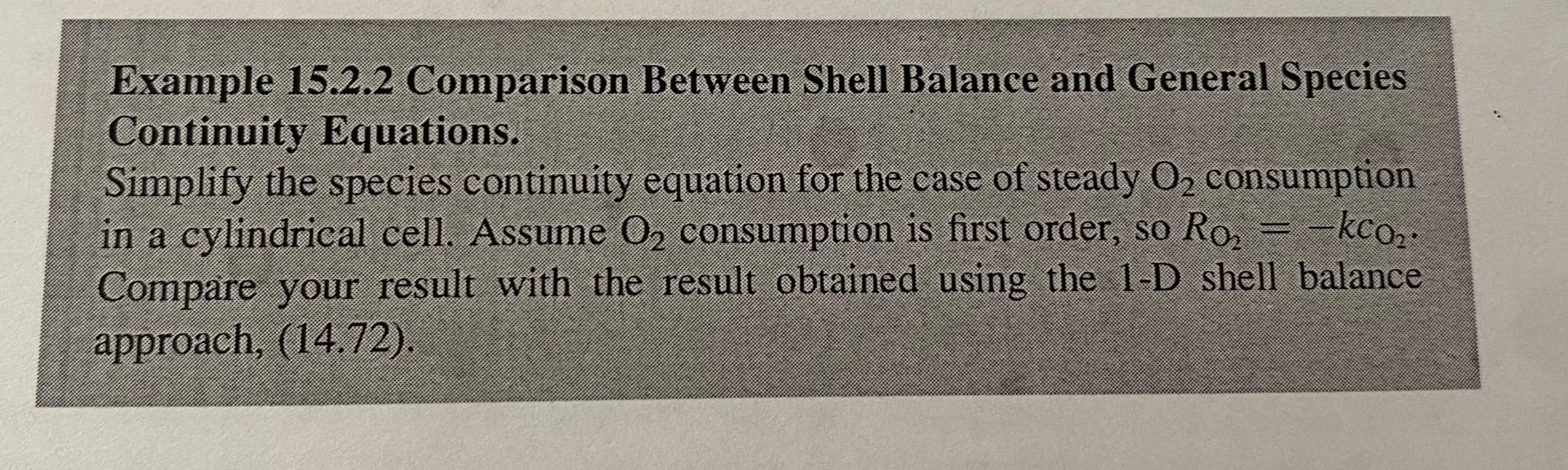 Solved Example 15.2.2 Comparison Between Shell Balance and | Chegg.com