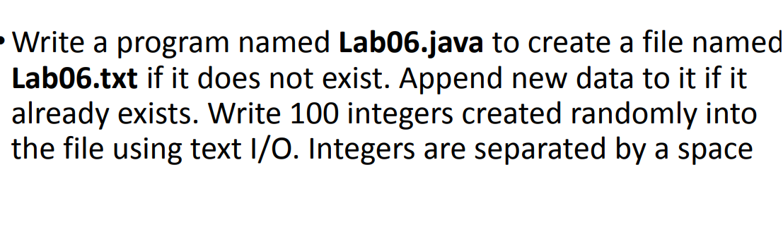 Solved use throws IOException And I hope that the solution | Chegg.com