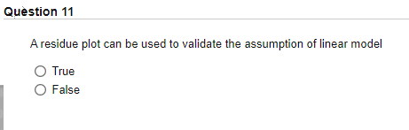 Solved A residue plot can be used to validate the assumption | Chegg.com