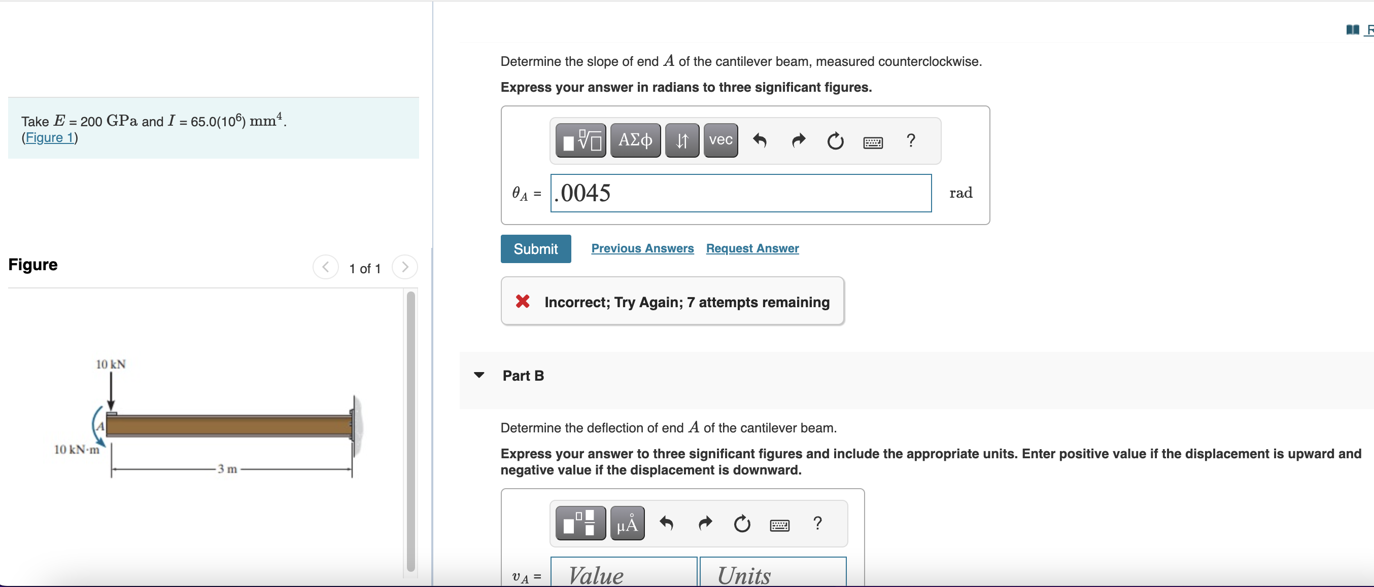 Solved Take E=200GPa and I=65.0(106)mm4.(Figure | Chegg.com