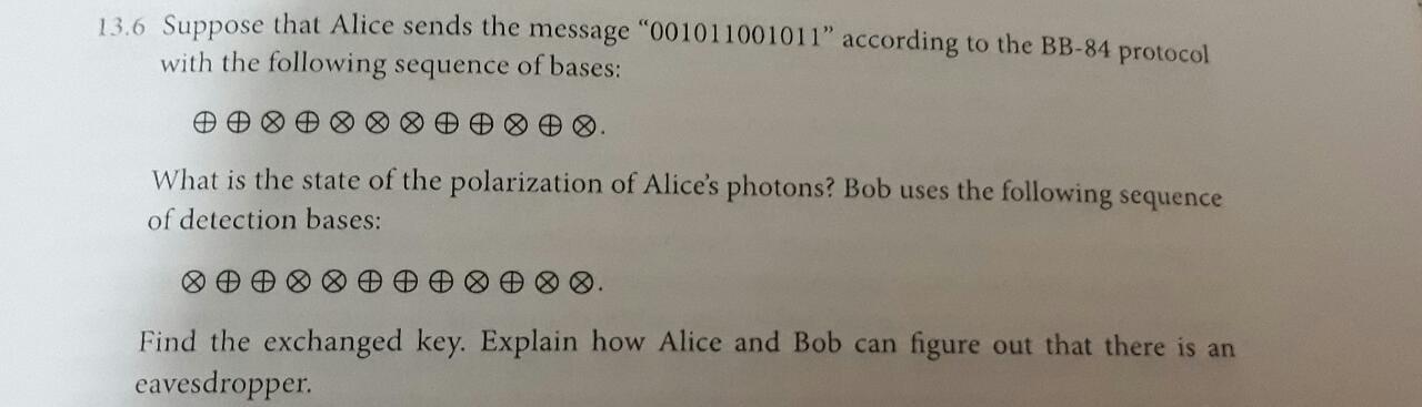 Solved 13.6 Suppose that Alice sends the message | Chegg.com