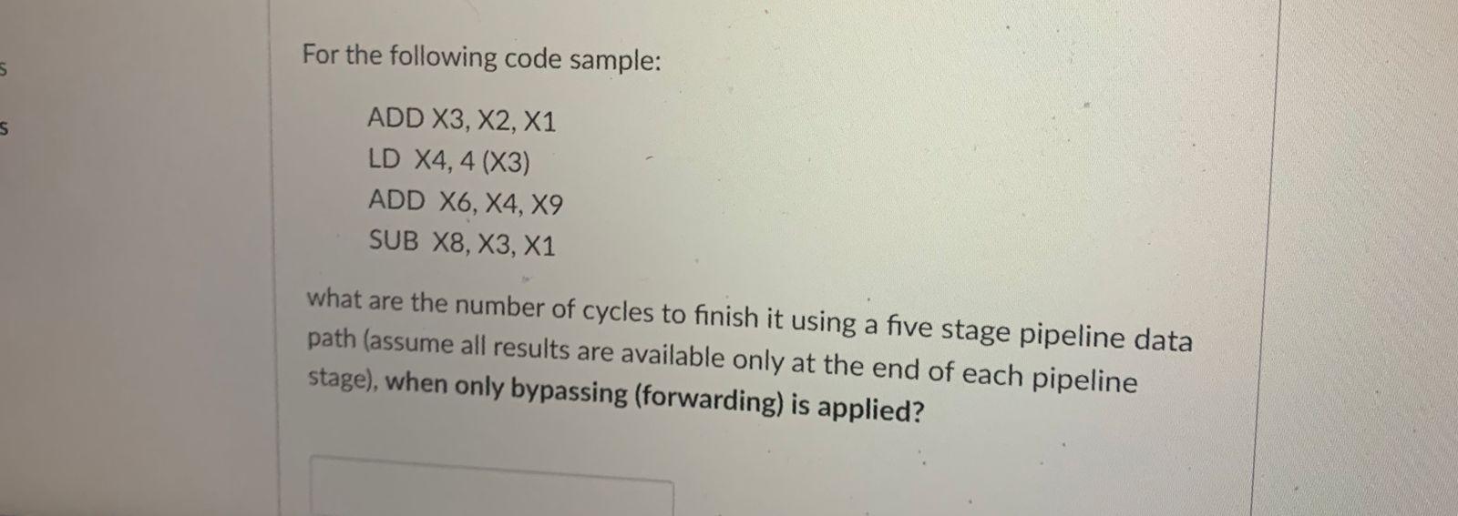 Solved For the following code sample: ADD ×3,×2,×1 LD ×4,4 | Chegg.com